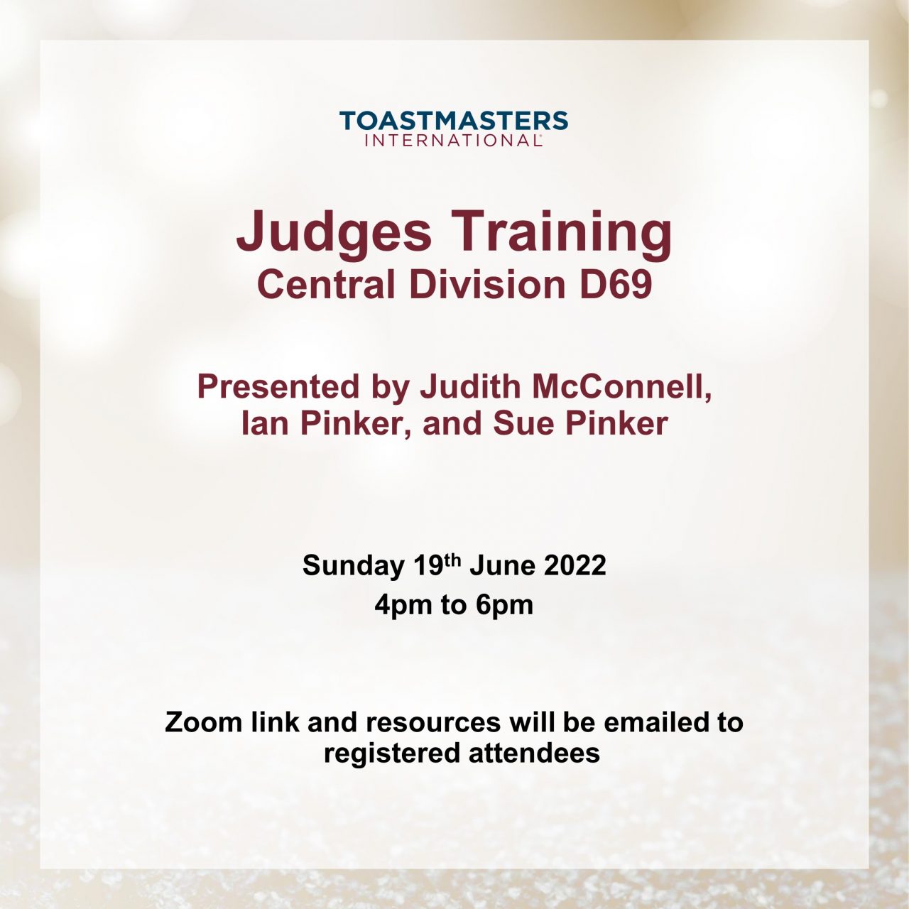 Judges Training - Toastmasters District 69