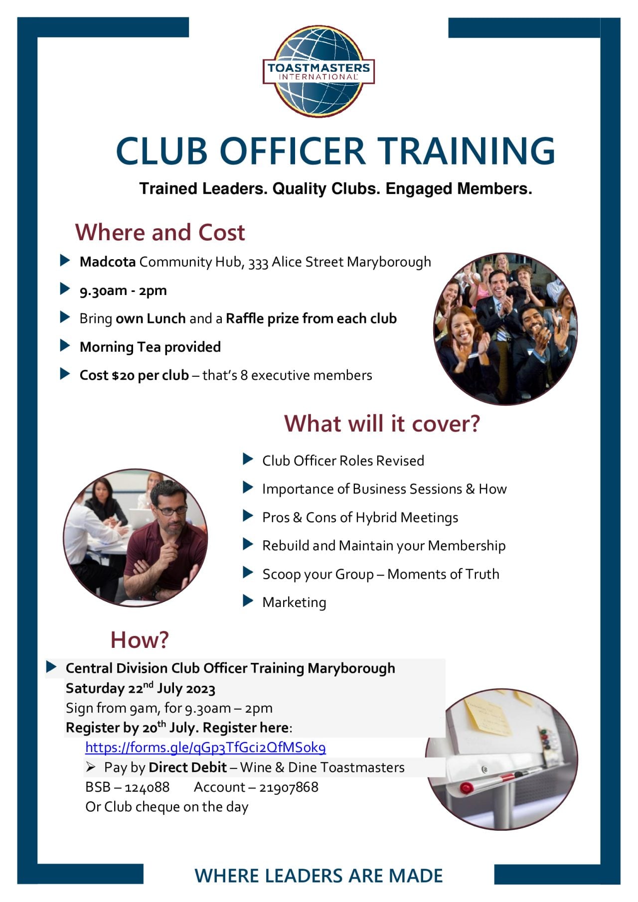 Club Officer Training (Central Division) - Toastmasters District 69