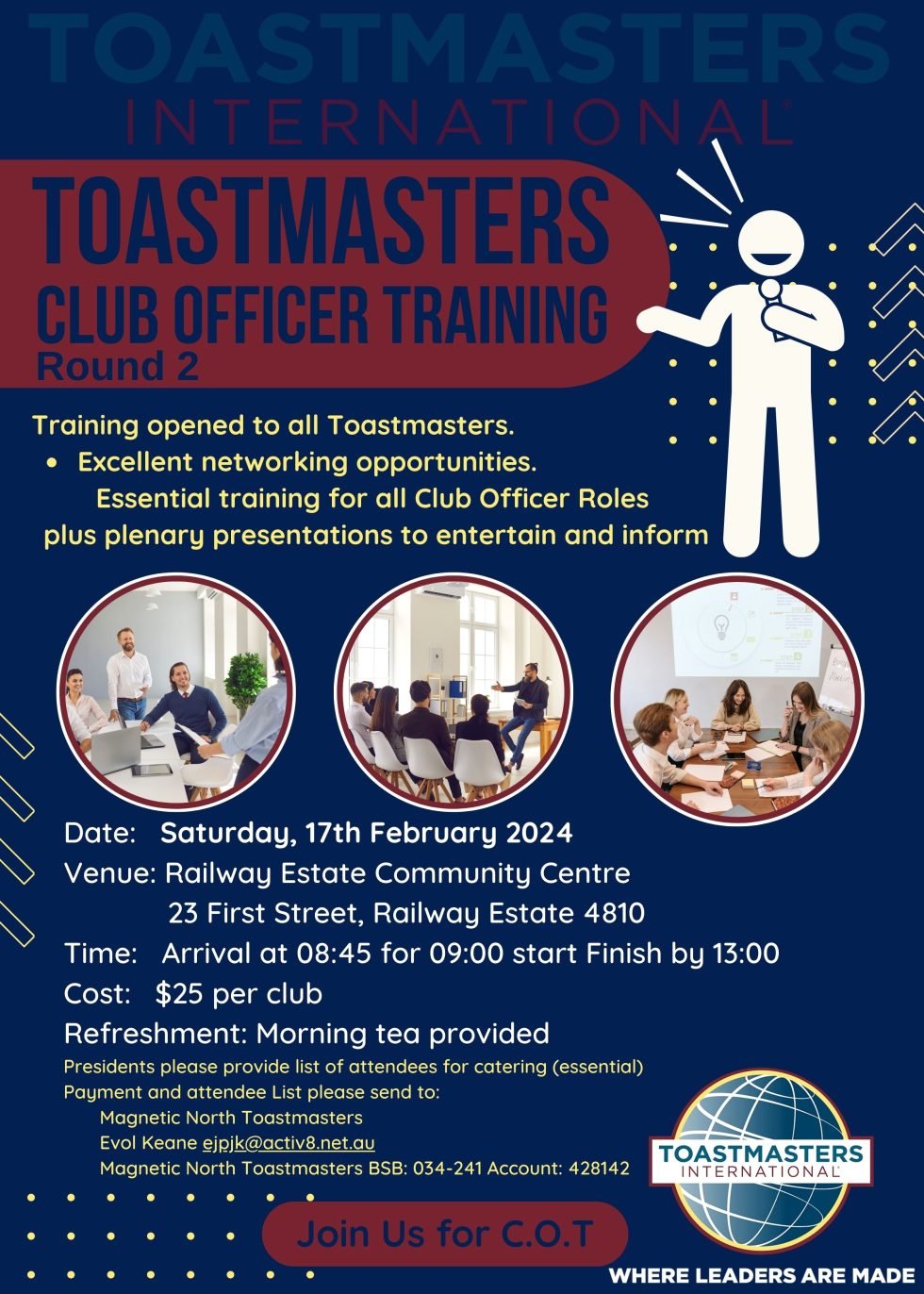 Club Officer Training (Northern Division) - Toastmasters District 69