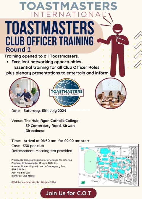 NORTHERN DIVISION Area 2 Club Officer Training - Toastmasters District 69